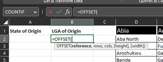How to use the Offset Function in MS Excel as a Data Analyst ...